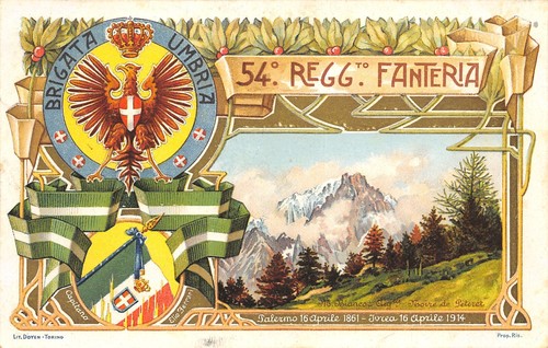 094) IVREA 54 REGGIMENTO FANTERIA BRIGATA UMBRIA MONTE BIANCO VG 1914 ...