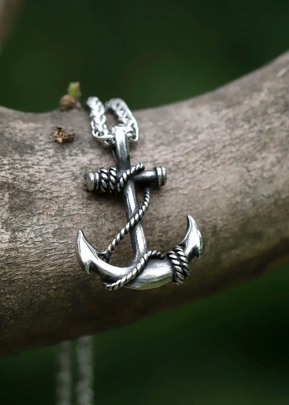 Stainless Steel Punk Knot Anchor Necklace Biker Hip Hop Amulet Men ...