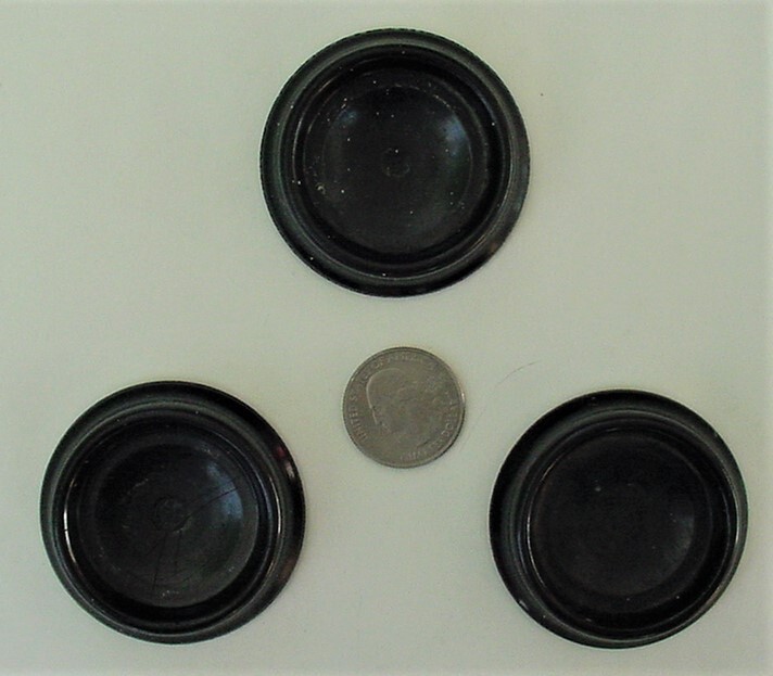 LOT OF 6 1930's BAKELITE CASTER CUPS; MADE By REM, 4 ROUND BLACK & 3 ...