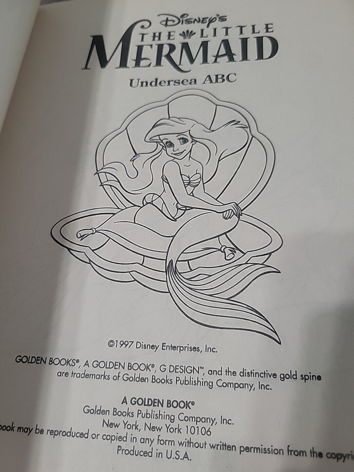 Vintage Disney Golden Coloring Book Little Mermaid Undersea ABC Unused ...