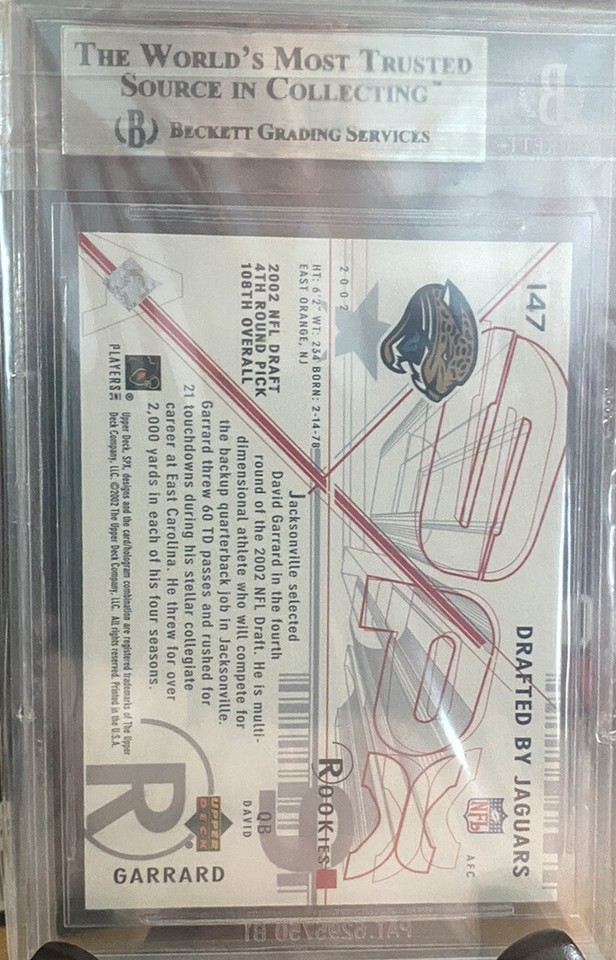 2002 SPx #147 David Garrard Rookie RC BGS 9 MINT | eBay