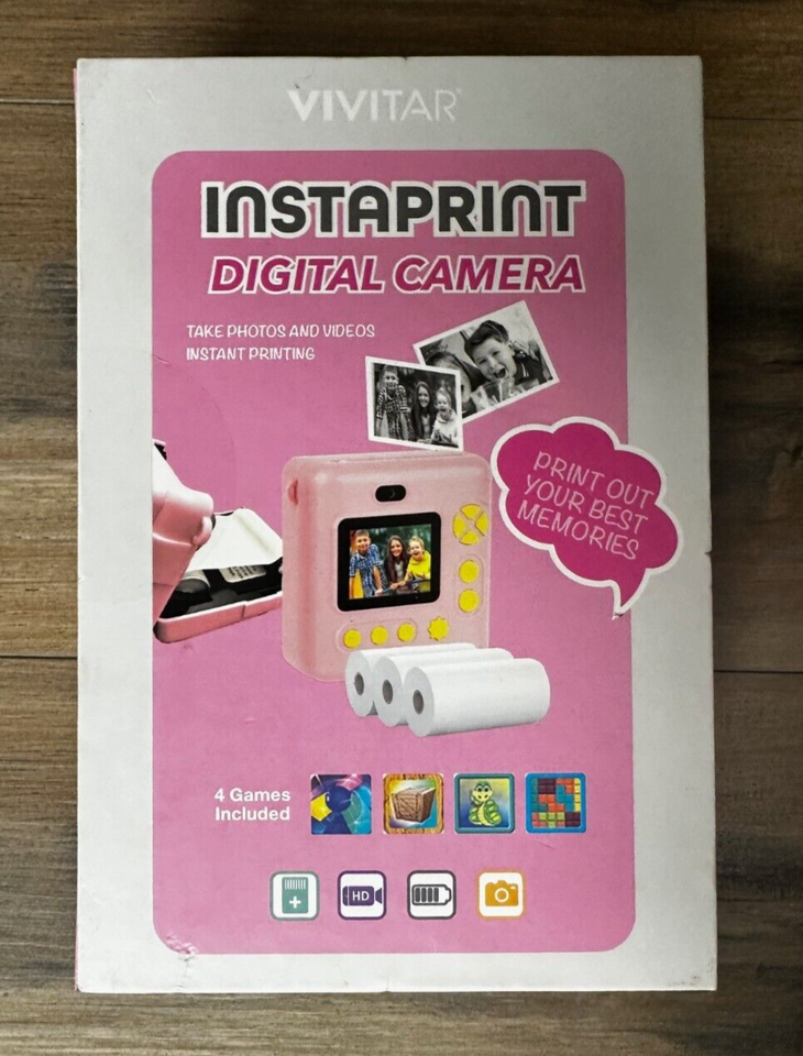 Vivitar InstaPrint Digital Camera 12MP - Pink (45379IC-PINK) | eBay