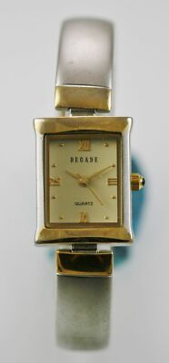 Decade Watch Womens Silver Gold Stainless Water Resistant Battery Beige ...