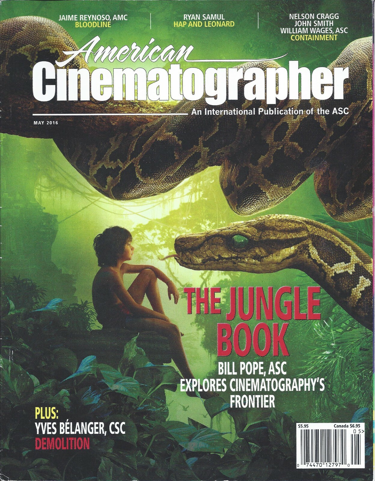 American Cinematographer May 2016 The Jungle Book Bloodline Containment ...