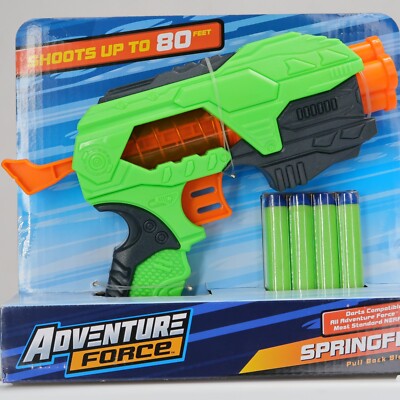 adventure force springfire pull back blaster dart gun toy | eBay