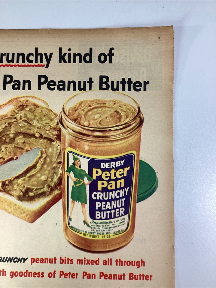 Peter Pan Peanut Butter Print Ad 1948 Atlanta AJC Crunchy Derby Pretty ...