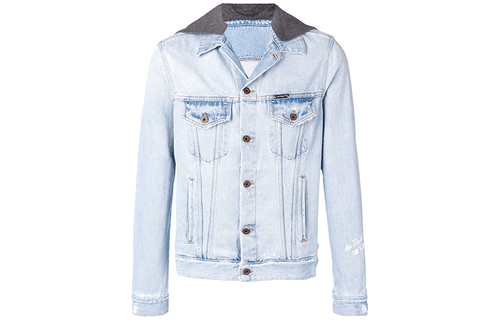Off-White SS19 Illusion Layered Button-Up Hooded Denim Jacket | eBay