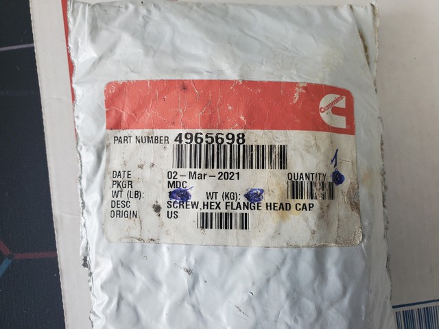 (12) Genuine Cummins SCREWS HEX FLANGE HEAD CAP 4965698 15 liter ISX ...