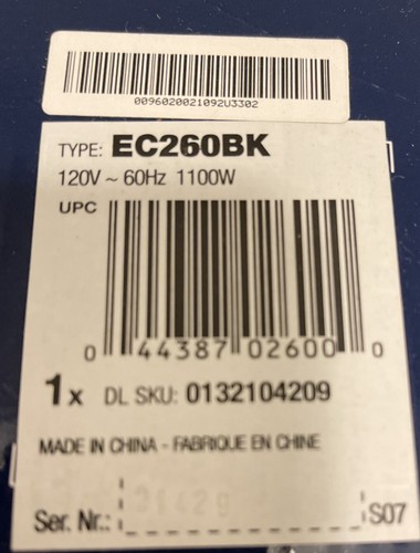 De'Longhi EC260BK Stainless Steel Espresso Machine - Black 44387026000 ...