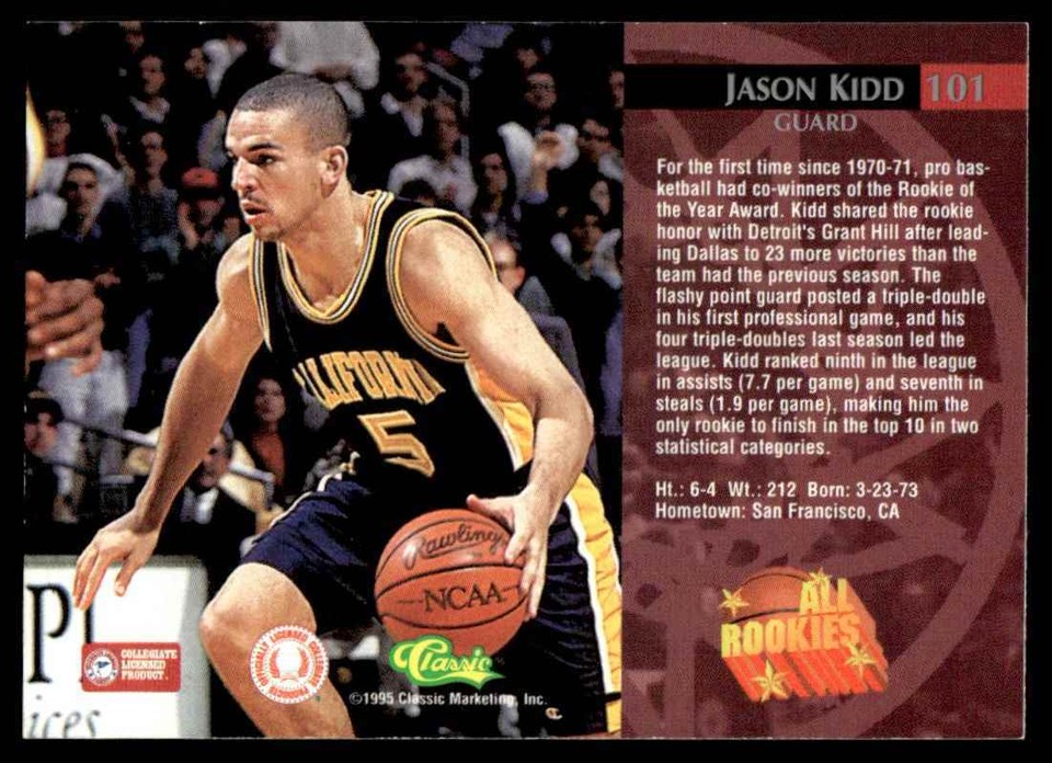 1995-96 Classic #101 Jason Kidd California Golden Bears | eBay