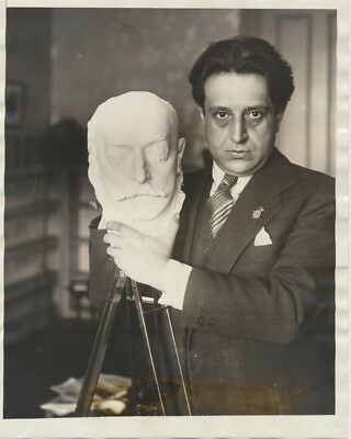 1930 EDGARDO SIMONE Famous Sculptor with Taft Death Mask Vintage Photo ...