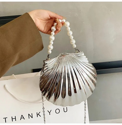 Evening Bags Shell Shape Women Bags Wedding Bridal Handbag Chain Party ...