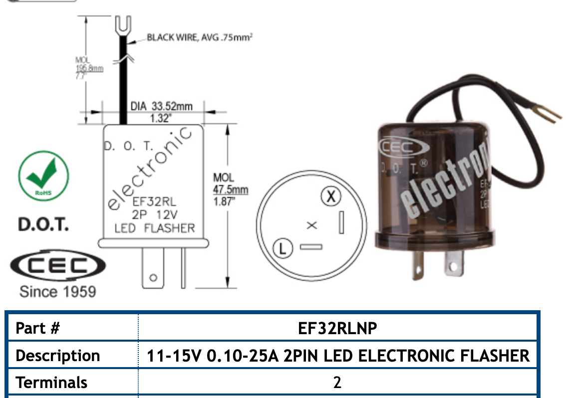 2-Prong LED Turn Signal Flasher for 92 Dodge W150,86 Ford Bronco,48 ...