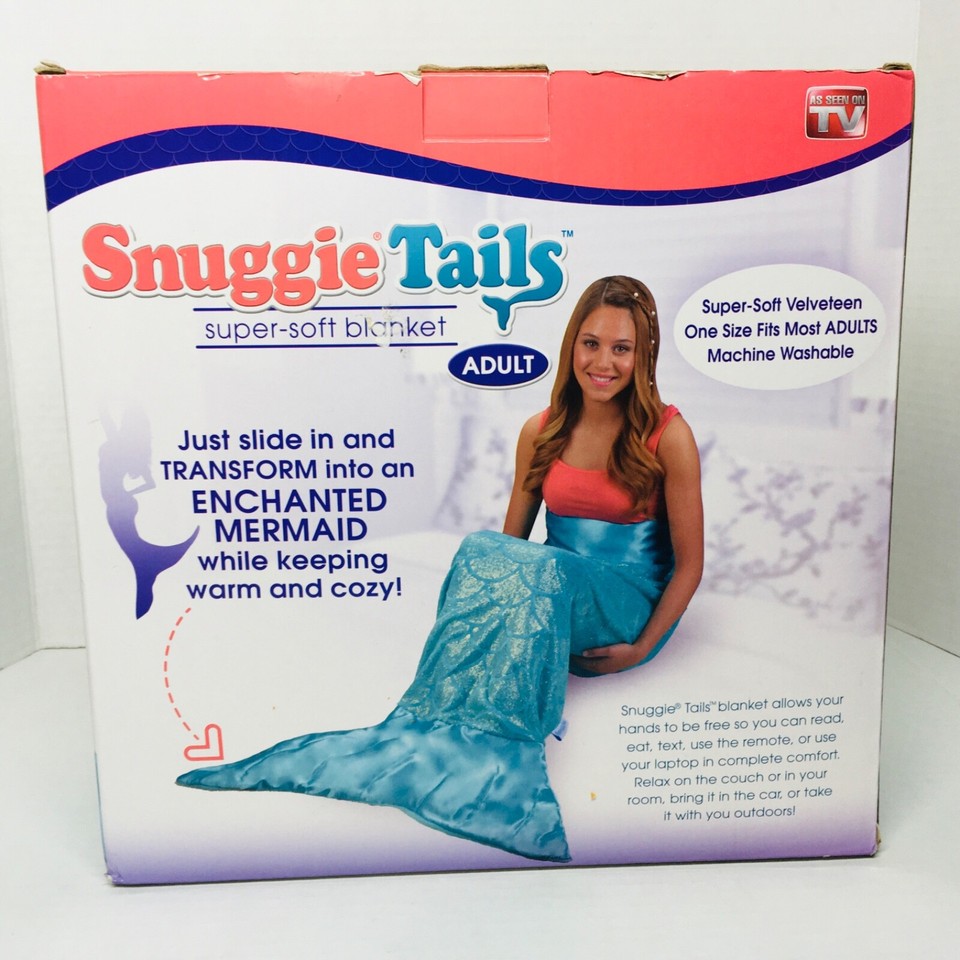 Snuggie Tails Mermaid Blanket ~ One Size fits most Adults ~ Aqua ...