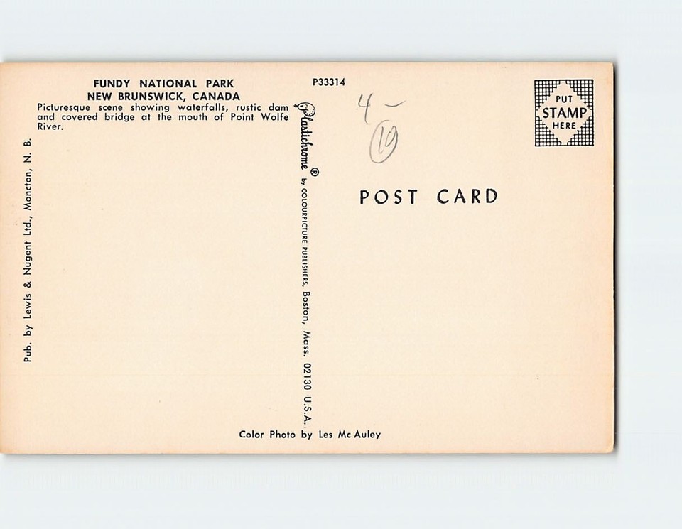 Postcard Falls in Fundy National Park Canada | eBay UK