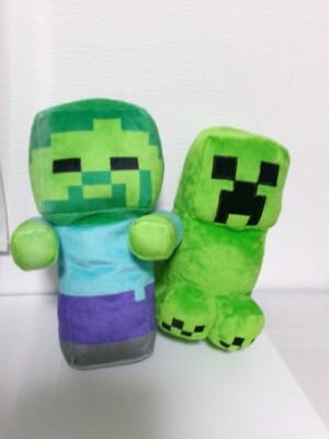 MINECRAFT Creeper Plush pen case & Zombie Plush Toy set | eBay