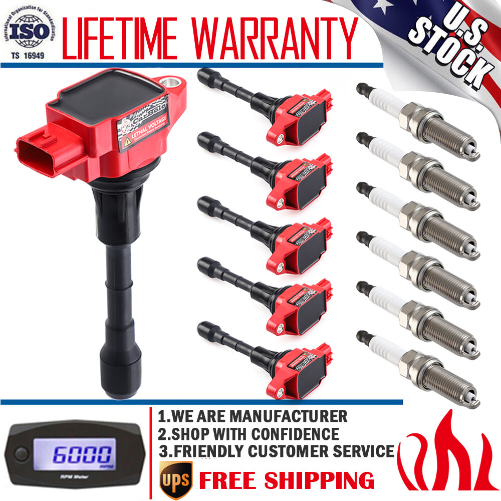 6 Pack Ignition Coils & Iridium Spark Plugs For Nissan Maxima V6 3.5L ...