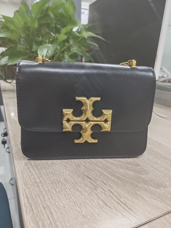 TORYBURCH TB Black Square Leather Crossbody Bag COOL Purse | eBay