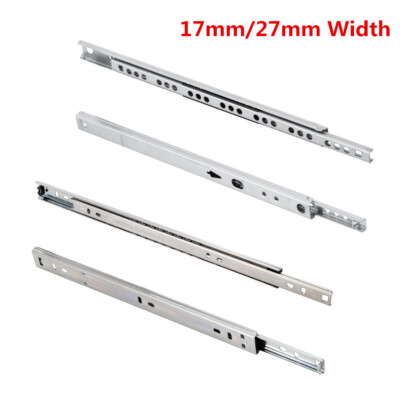 17/27mm BALL BEARING DRAWER RUNNERS FOR GROOVED DRAWER SIDES / CHEST OF ...