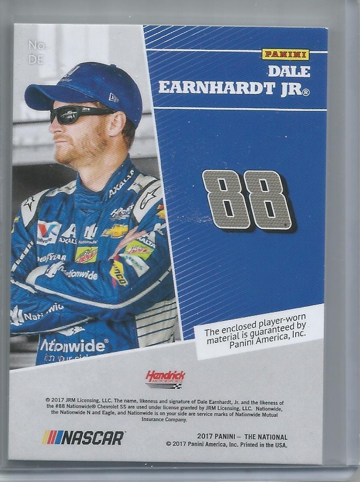 2017 Panini The National #DE, Dale Earnhardt Jr Blue Rapture Card #33/ ...