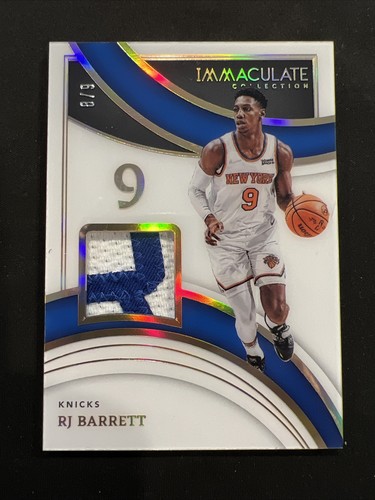 2021-22 Panini Immaculate Jersey #8/9 RJ Barrett Patch New York Knicks ...