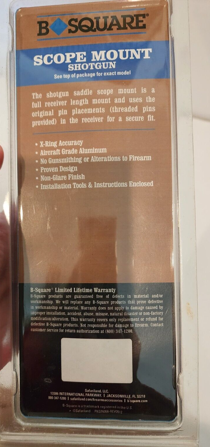 NIP B Square Scope Mount for Shotgun Saddle Scope, Full Receiver Length ...
