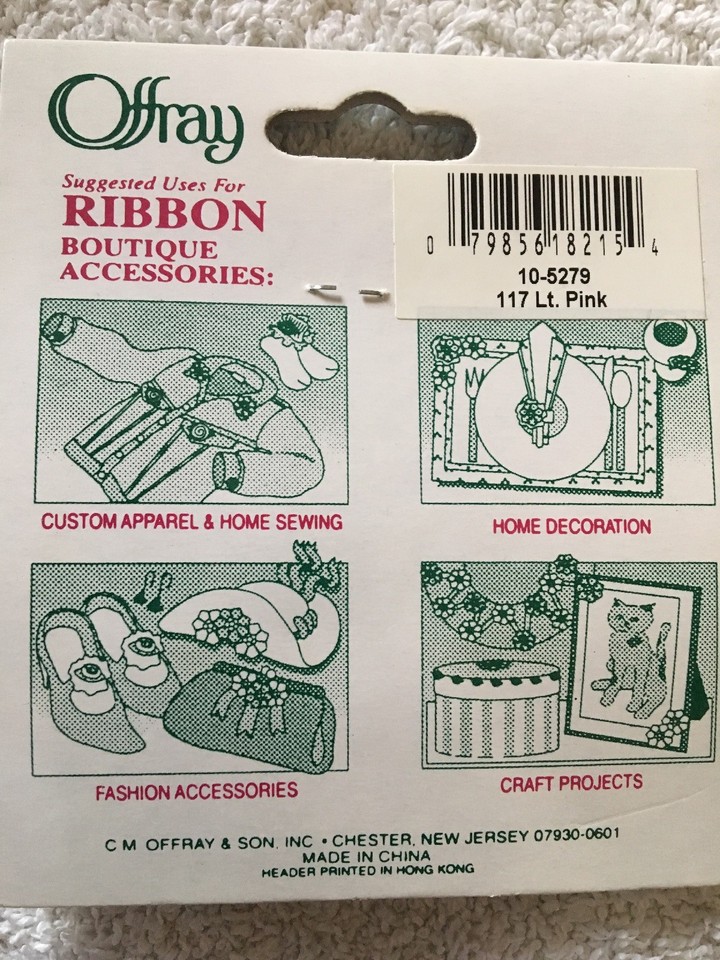 Offray 4 Pieces Light Pink Ribbon Boutique Accessories | eBay