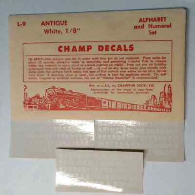 Champ Decals HO Scale: Alphabet and Numerals - Antique - 1/8" - White ...