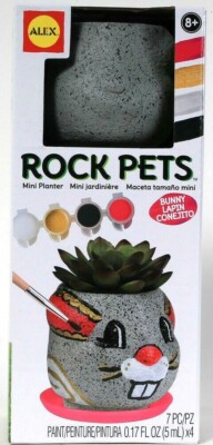 Alex Rock Pets Bunny Paint & Mini Planter With 4 Weatherproof Paints ...