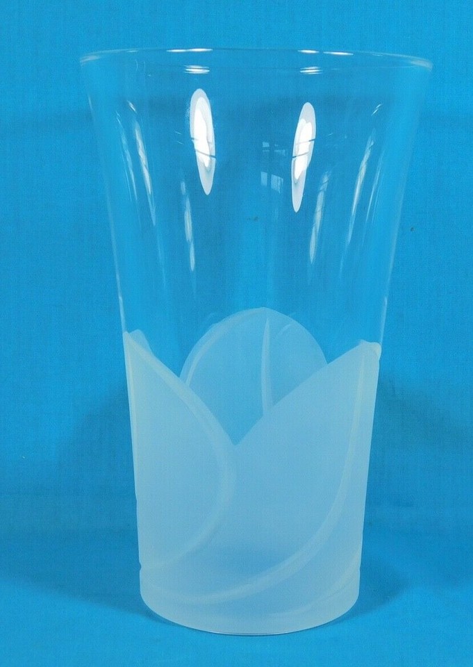 CRISTAL J. G. DURAND FLORENCE SATINE CLEAR & FROSTED CRYSTAL VASE USSE ...