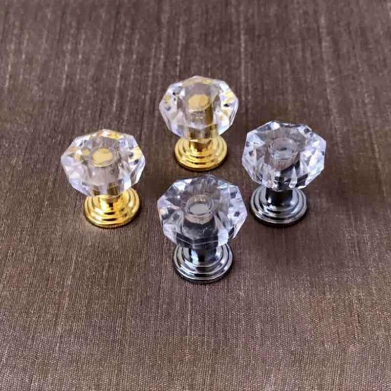 10Pcs Acrylic Crystal Knobs Cupboard Drawer Pull Handle Door Knob ...