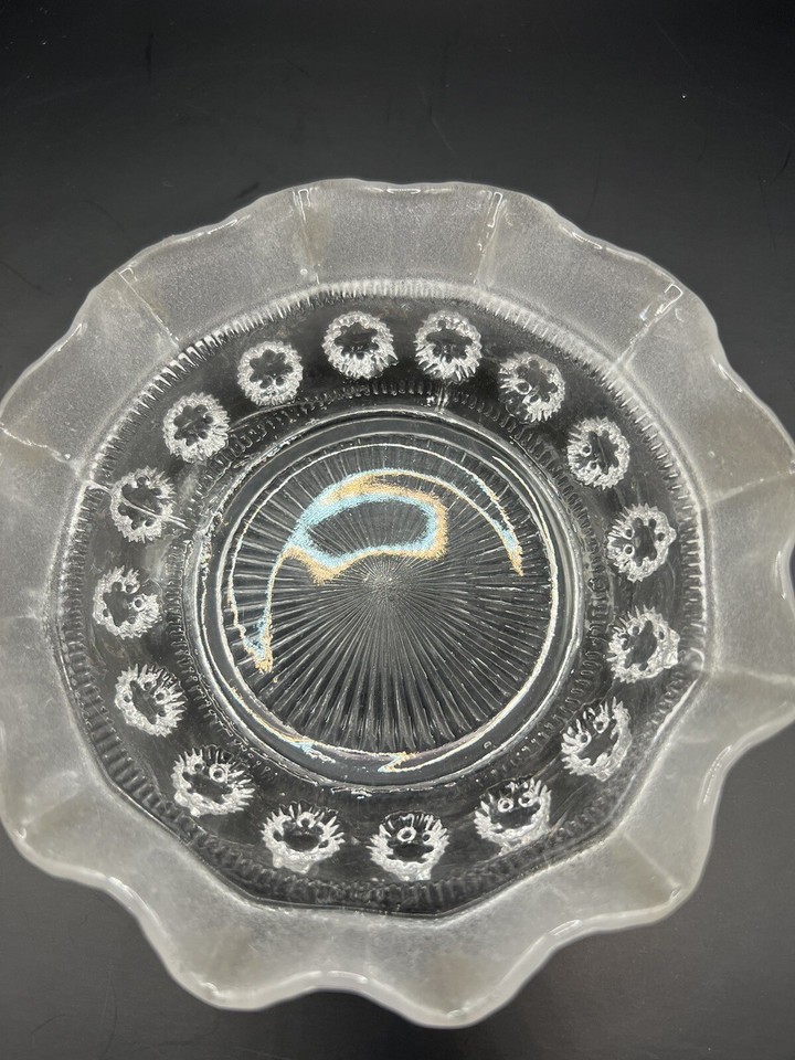Vintage Davidson Glass Clear Glass Dish Scalloped Frosted Edge ...