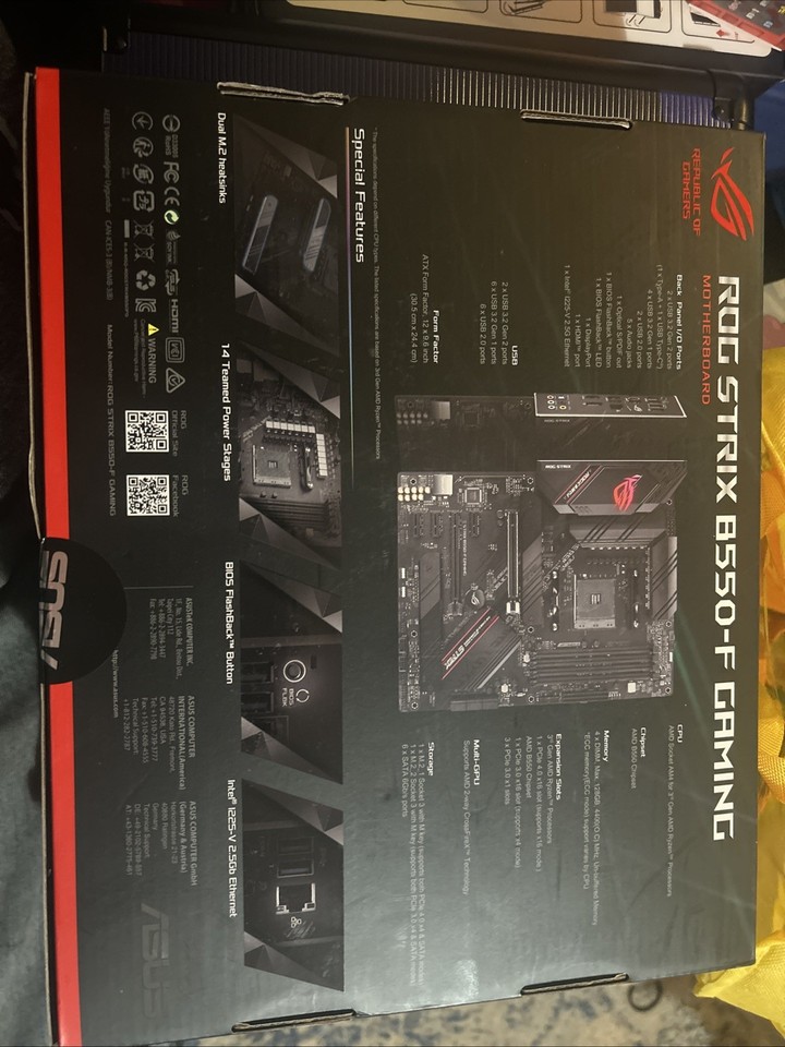 NEW ASUS - ROG STRIX B550-F GAMING (Socket AM4) AMD B550 ATX DDR4 Motherboard | eBay