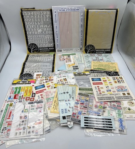 Large Lot of Various HO Scale Model Railroad Train Decal Sets Some New ...