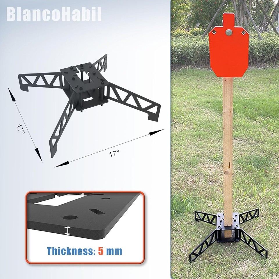 3-in-1 Steel Targets Stand Base, Suitable for 2x4 Wooden-Post, T-Post ...