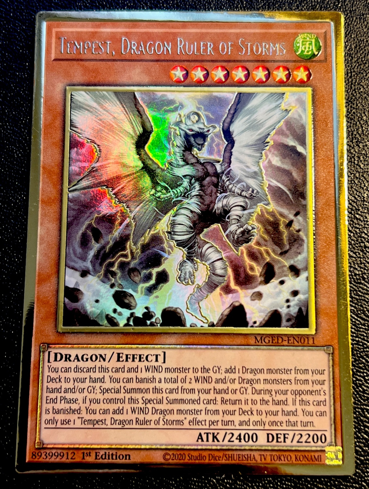Tempest, Dragon Ruler of Storms MGED-EN011 NM Ultra Rare Gold 1st Ed ...