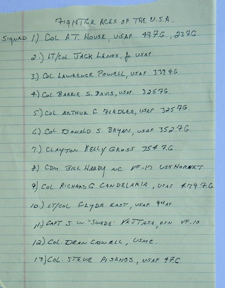 WWII American Fighter Pilots Aces multi-signed (13) photo USAF, USN ...