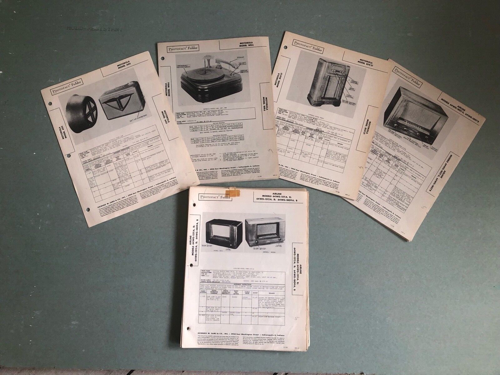 Sams Photofacts Technical Manuals Set-8 Folders 1 thru 39. (You Choose ...