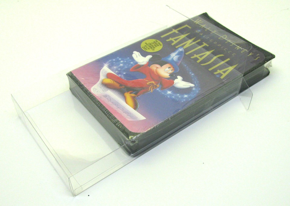 50x VHS MOVIE LARGE CLAMSHELL (SIZE C) CLEAR PLASTIC PROTECTIVE BOX ...