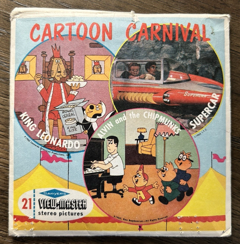 CARTOON CARNIVAL VIEW MASTER REELS PACK B521 - RARE ALVIN/SUPERCAR/KING ...