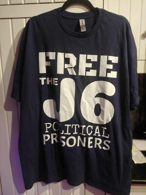 January 6 Free POLITICAL PRISONERS Fedsurrection Navy Blue 2XL MAGA T ...