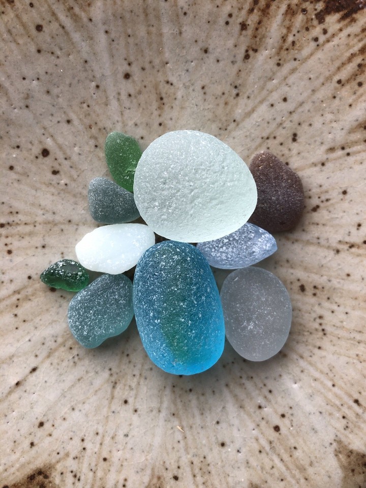 Beautiful color sea glass 10pcs, surf tumbled, weathered, beach glass02 ...
