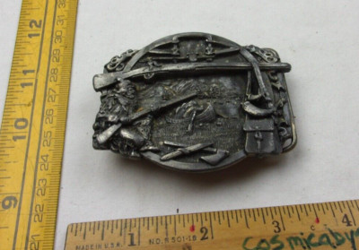Fur Trapper hunting rifles belt buckle vintage Siskiyou O-29 | eBay