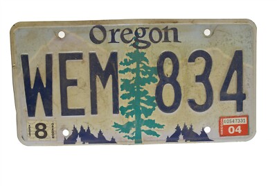 Oregon License Plate WEM 834 Mountains Trees | eBay