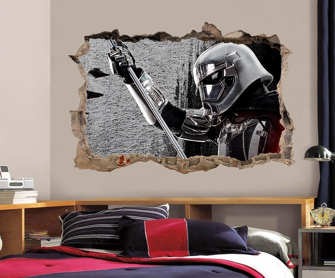 Star Wars Last Jedi Stormtrooper 3D Smashed Wall Sticker Decal Art ...