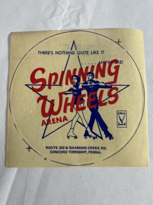 Spinning Wheels Arena Roller Skating Rink Sticker Decal Label Concord ...