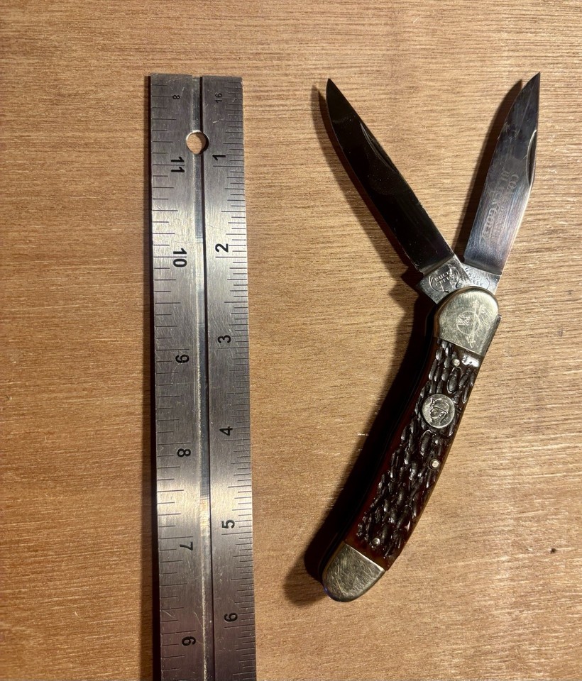 1980’s Buck Creek Solingen Germany 2 Blade Coal Miner Knife Bone Handle ...