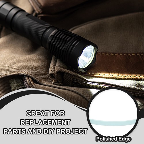 2.91" Dia LED Lens, 4 Pcs Polished Edge Flashlight Replacement Parts ...