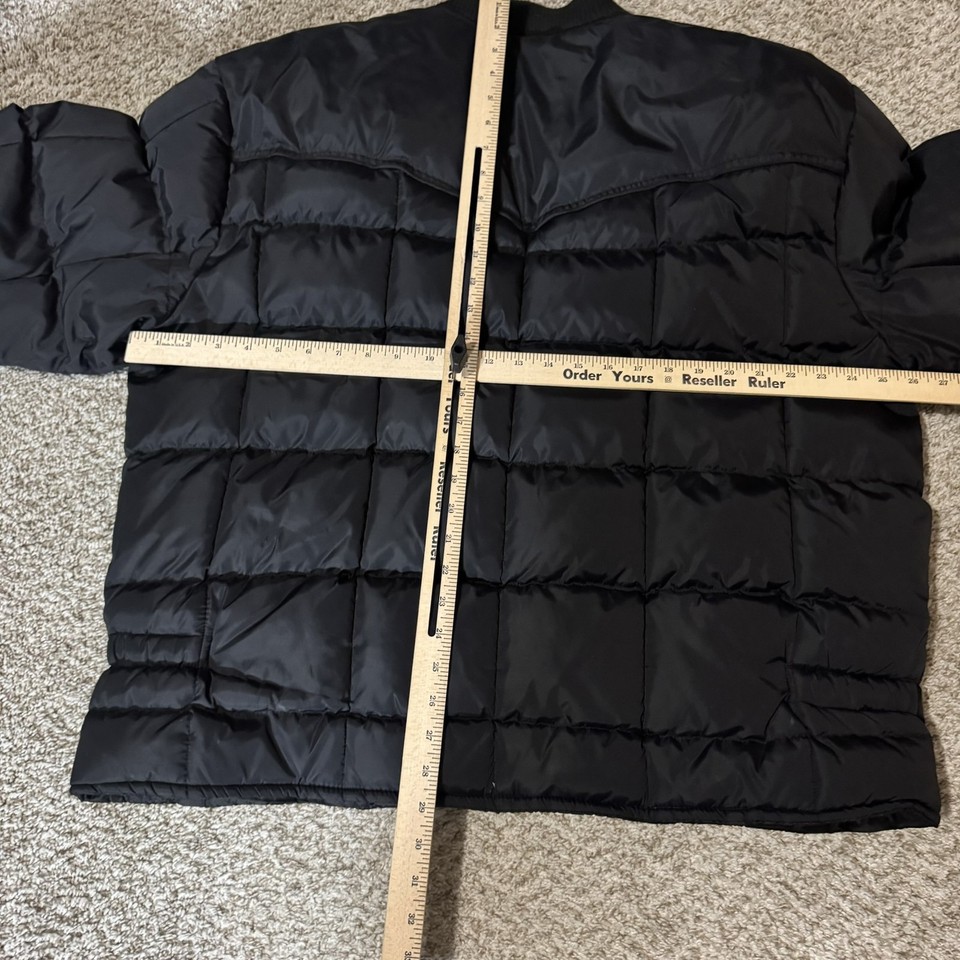 Rodeo Clothing Co. Jacket Men's XXL Black Puffer Bomber Nylon Poly Down ...