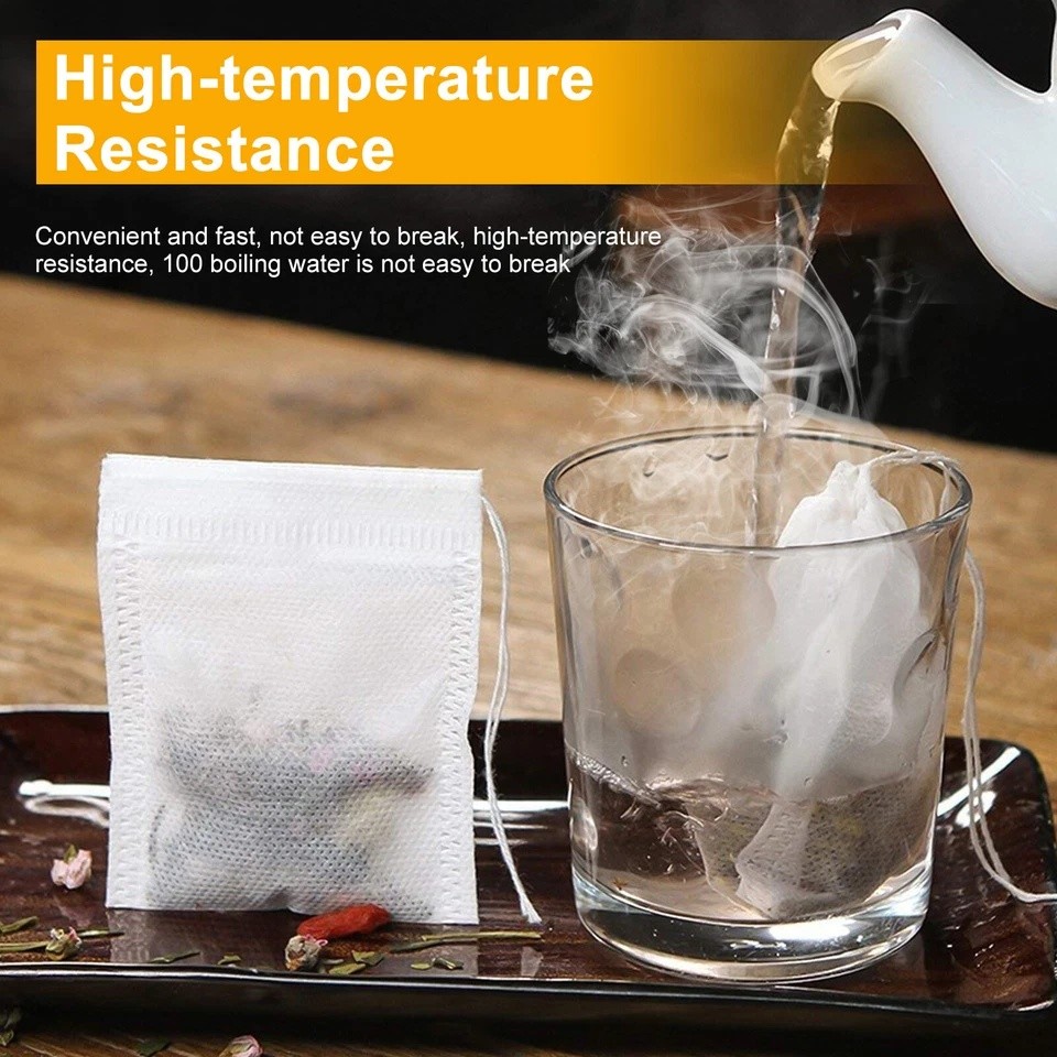 500pcs Disposable Empty Tea Bag Drawstring Seal Teabags Loose Leaf Tea ...